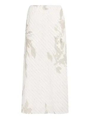 Max & Co. Crepe De Chine Midi Skirt - White