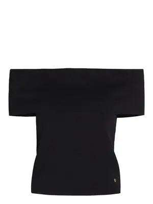 ANINE BING Francis Stretch-knit Top - Black