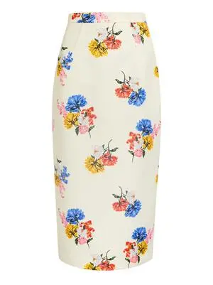 EMILIA WICKSTEAD Lorelei Floral-printed Faille Midi Skirt - Multi Floral