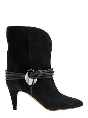 Isabel Marant Dytho 70 Suede Ankle Boots - Black