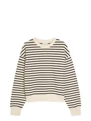 ANINE BING Dean Striped Cotton-Blend Sweatshirt