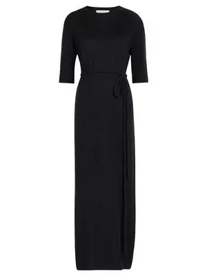 LISA YANG Belted Cashmere Maxi Dress Black