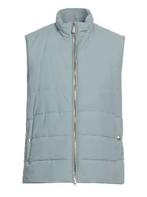 Eleventy Wool And Polyamide Quilted Vest - Sage Green