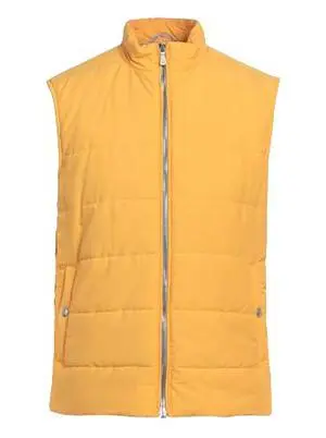Eleventy Wool And Polyamide Quilted Vest - Yellow