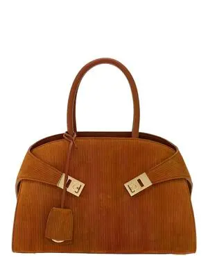 FERRAGAMO Medium Hug Tote Bag - Brown