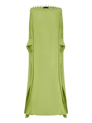 TALLER MARMO One-shoulder Button-detail Kaftan - Green