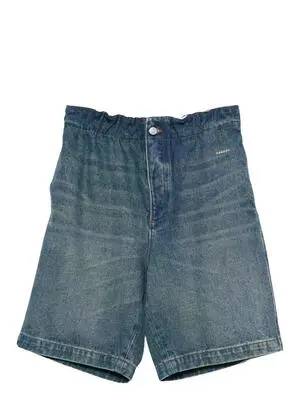 Sandro Elastic-waist Denim Shorts - Blue