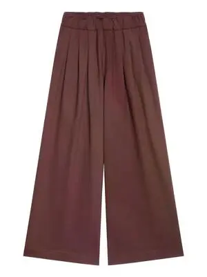 Dries Van Noten Cotton Wide-leg Trousers - Brown