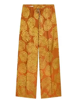 Dries Van Noten Floral Print Trousers - Orange