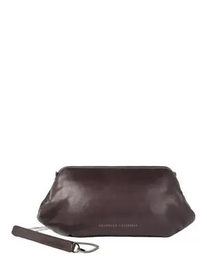 Brunello Cucinelli Leather Chain-strap Clutch - Brown