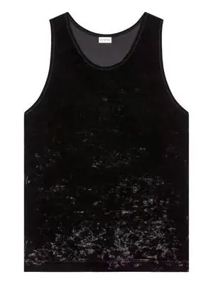 Dries Van Noten Crushed Velvet Tank-top - Black