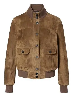 TOM FORD Suede Bomber Jacket - Brown