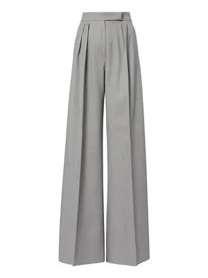 Max Mara Baden Wide-Leg Virgin Wool Pants Grey