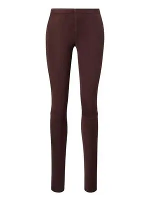 Stouls Carolyn Mid-rise Suede Leggings - Brown