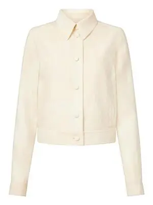 Gabriela Hearst Tereza Short Virgin Wool Jacket - White