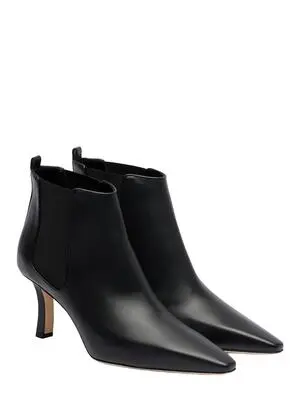Manolo Blahnik Dildaltra 70 Leather Ankle Boots - Black