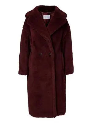 Max Mara Teddy Bear Icon Alpaca, Wool, And Silk Coat - Burgundy