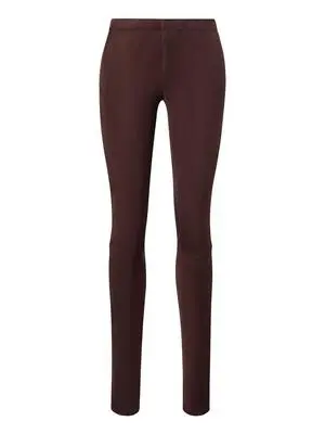 Stouls Carolyn Mid-rise Suede Leggings Brown