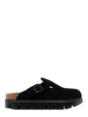 BIRKENSTOCK Boston Chunky Suede Sabot - Black