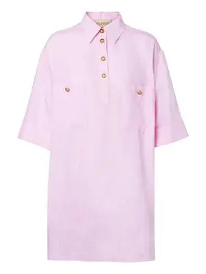 Valentino Garavani Oversized Linen Polo Shirt - Pink