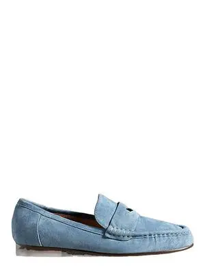 BIBI LOU Classic Ruched Loafers Celeste Suede