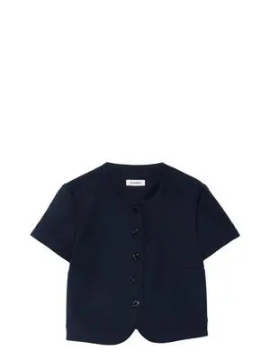 SANDRO Button-Fastening Short-Sleeve Top