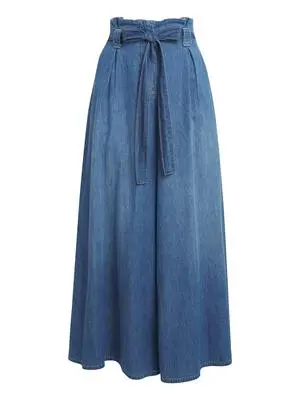 L'Agence Belted Wide-leg Trousers - Blue