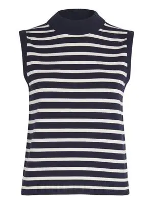 Max Mara Stretch-knit Striped Vest - Blue