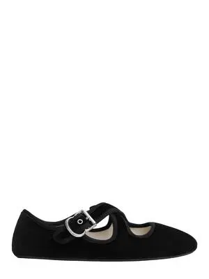 ALAÏA Suede Criss-Cross Ballet Flats