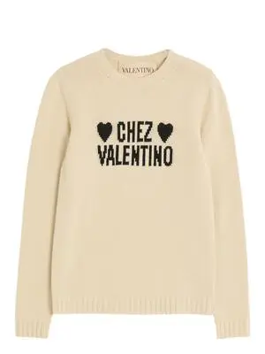 Valentino Garavani Virgin Wool Chez Sweater - Nude