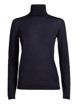 Max Mara Virgin Wool Roll-neck Sweater - Blue