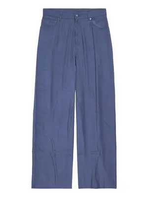 Balenciaga Poplin Wide-leg Trousers - Blue
