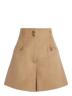 Max Mara Wool Tailored Shorts - Beige