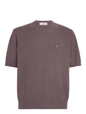 VIVIENNE WESTWOOD Cotton-cashmere Knitted Alex T-shirt - Brown
