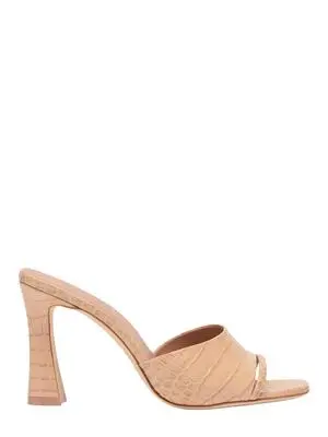 MALONE SOULIERS Croc-embossed Leather Roxanne Heeled Sandals - Beige