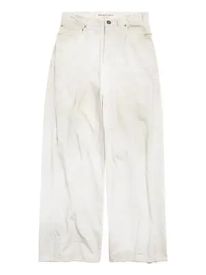 Balenciaga Distressed Wide-leg Jeans - White