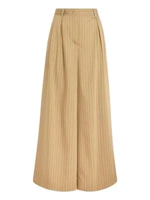 Max & Co. Pinstriped Wide-leg Trousers - Yellow