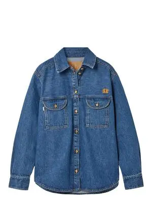 BLAZÉ MILANO Nariida Berber Embroidered Denim Shirt - Blue