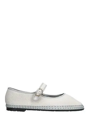 FLABELUS Dalloway Linen Ballet Flats Grey/p.cmb