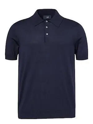 Dunhill Short-sleeves Regular-fit Cotton And Silk Polo Shirt - House Navy