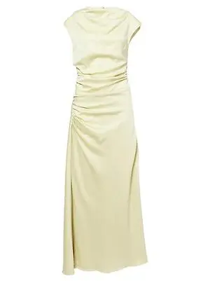 Simkhai Burke Draped Satin Midi Dress - Sunglow