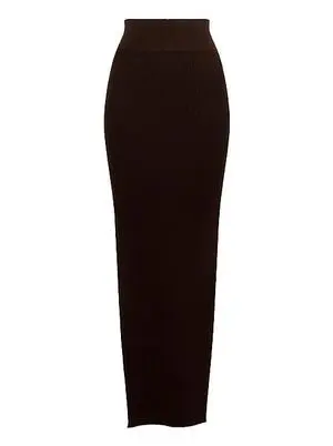 Rick Owens Sacriskirt Ribbed Knitted Midi Skirt - Brown