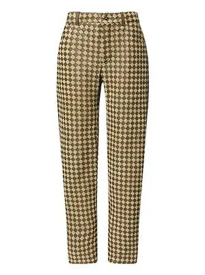 Bottega Veneta Intrecciato Straight-leg Suede Trousers - Liana Travertine