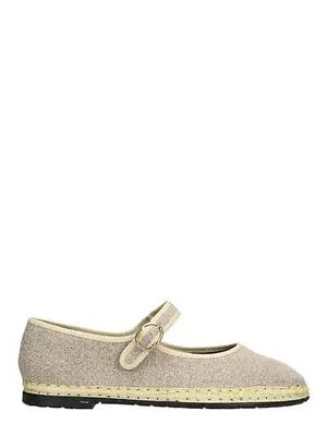 FLABELUS Imelda Linen Ballet Flats Bone/comb