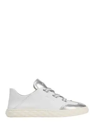 JIMMY CHOO Diamond Light Flex Leather Low-top Trainers - V Silver/white