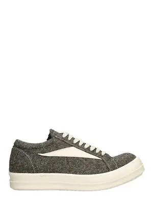 Rick Owens Woven And Suede Low-top Trainers - Grey/d.cmb