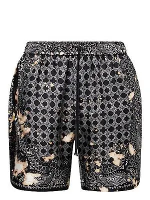 Amiri Monogram Drawstring Silk Shorts - Black