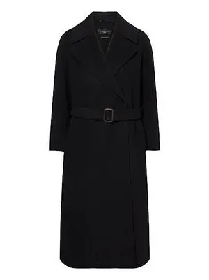 Max Mara Manu Notch-lapels Wool Coat - Black