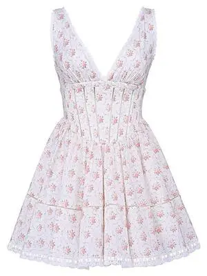 House Of Cb Salma Floral-print Mini Dress - Rose Print