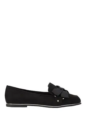 Kurt Geiger Mable Bow Faux-suede Loafers - Black